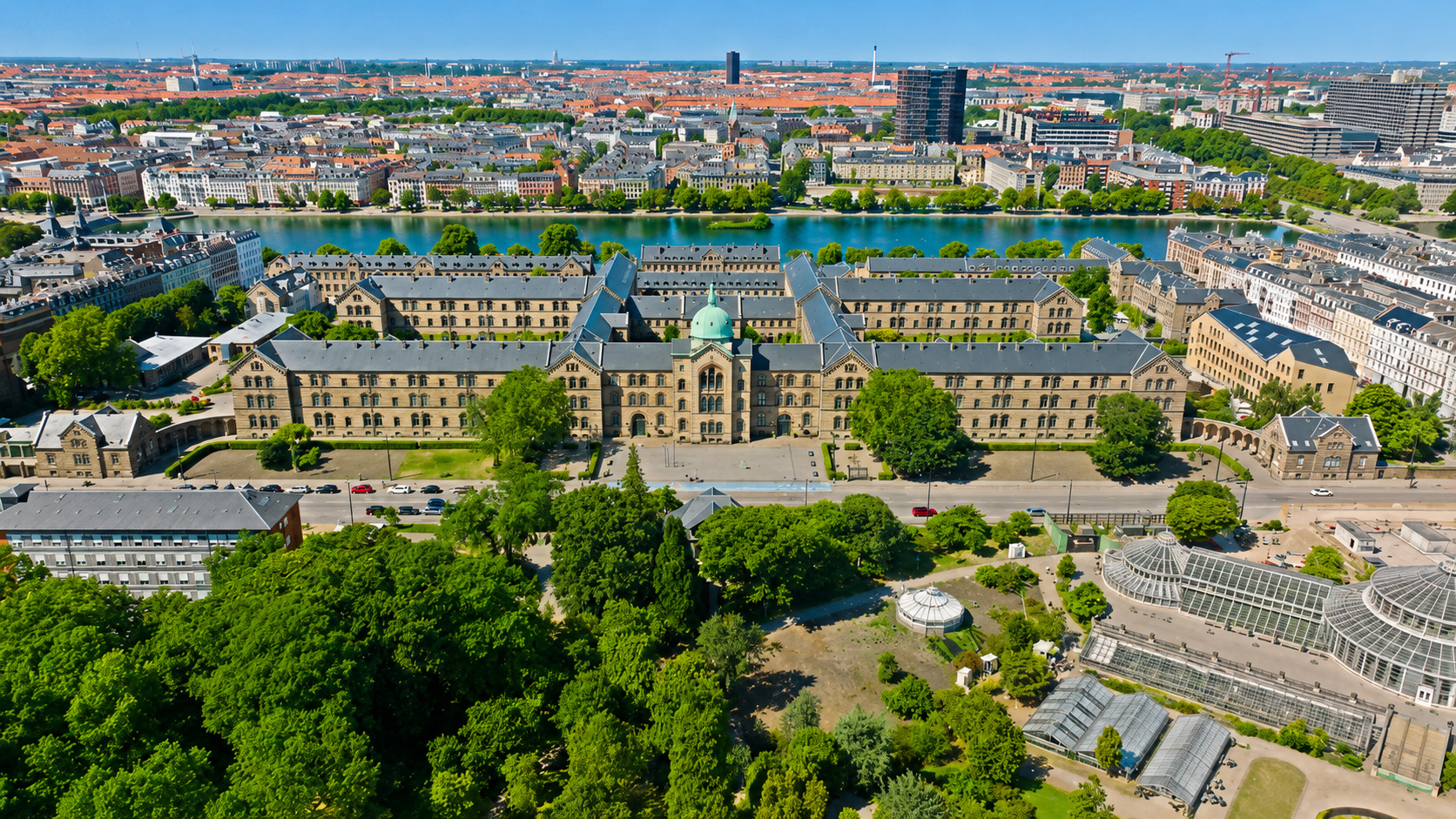 A Danish cityscape blending clean streets and modern architecture