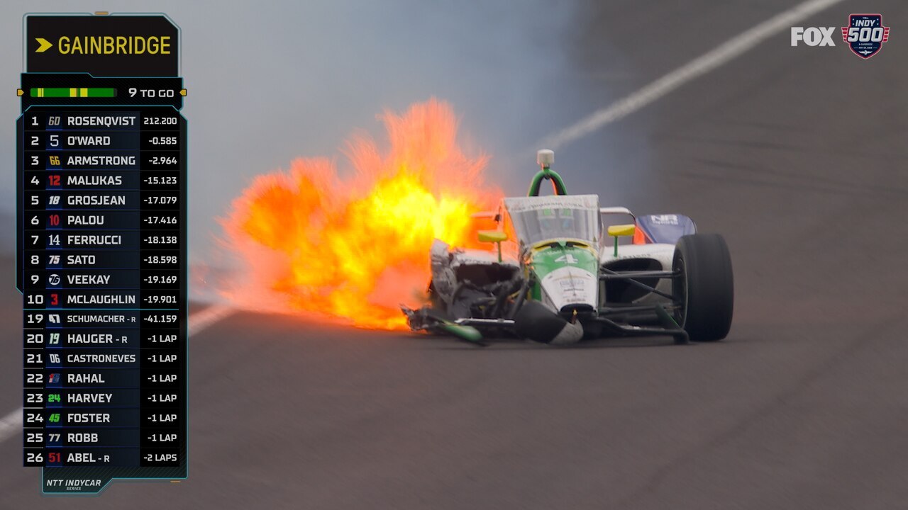 Caio Collet involved in massive wreck with 8 laps to go in Indy 500 ...