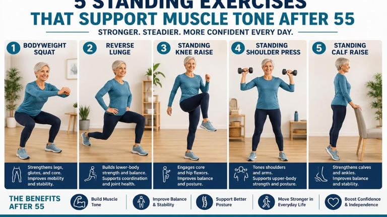 Want better muscle tone after 55? These 5 standing exercises could ...