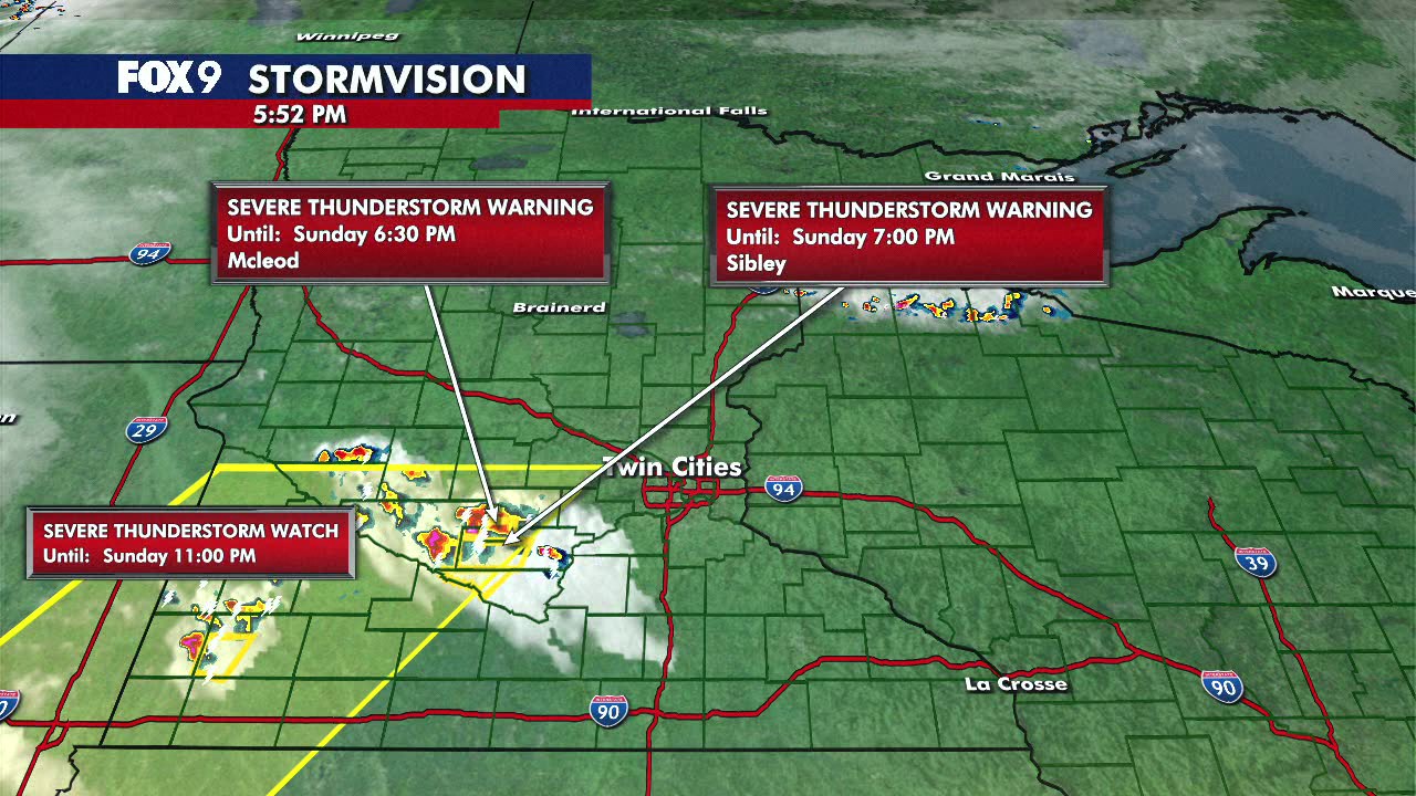 MN weather: Sunday night storms, Memorial Day forecsat