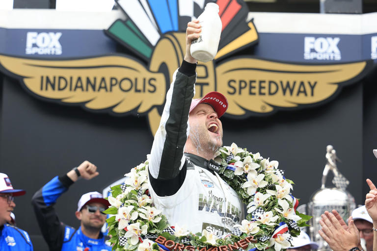 Photos Felix Rosenqvist Celebrates Sweet Indy 500 Victory With Milk