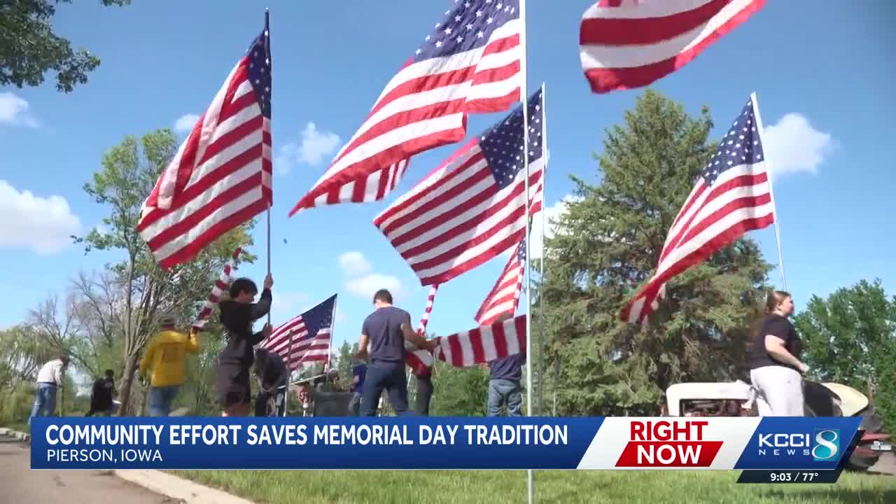 Northwest Iowa community saves Memorial Day flag display
