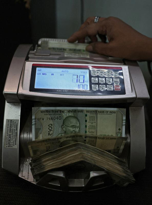 Rupee gains to two-week high, forward premiums dip as oil prices slump