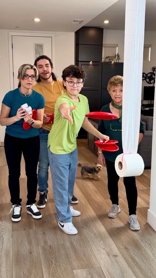 Funny hanging toilet paper challenge