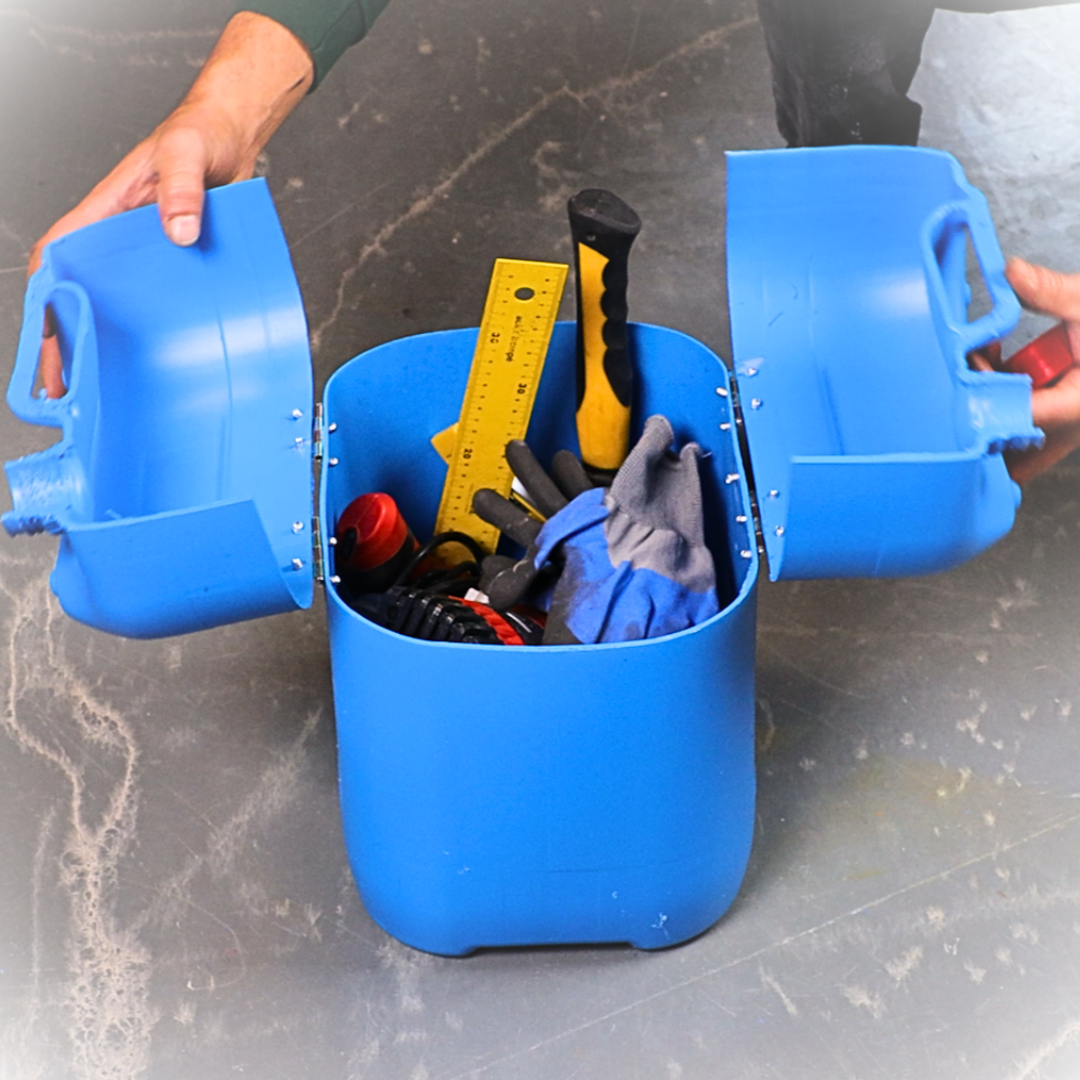 Plastic gallon turned into toolbox 🛠️
