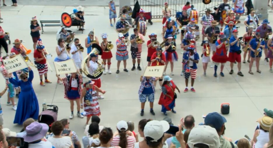 Seed & Feed Marching Abominable performs patriotic parade to honor ...