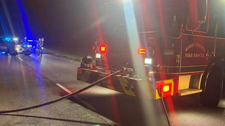 Vehicle fire blocks lanes on Highway 501 near Shanda Lane in Aynor, no ...