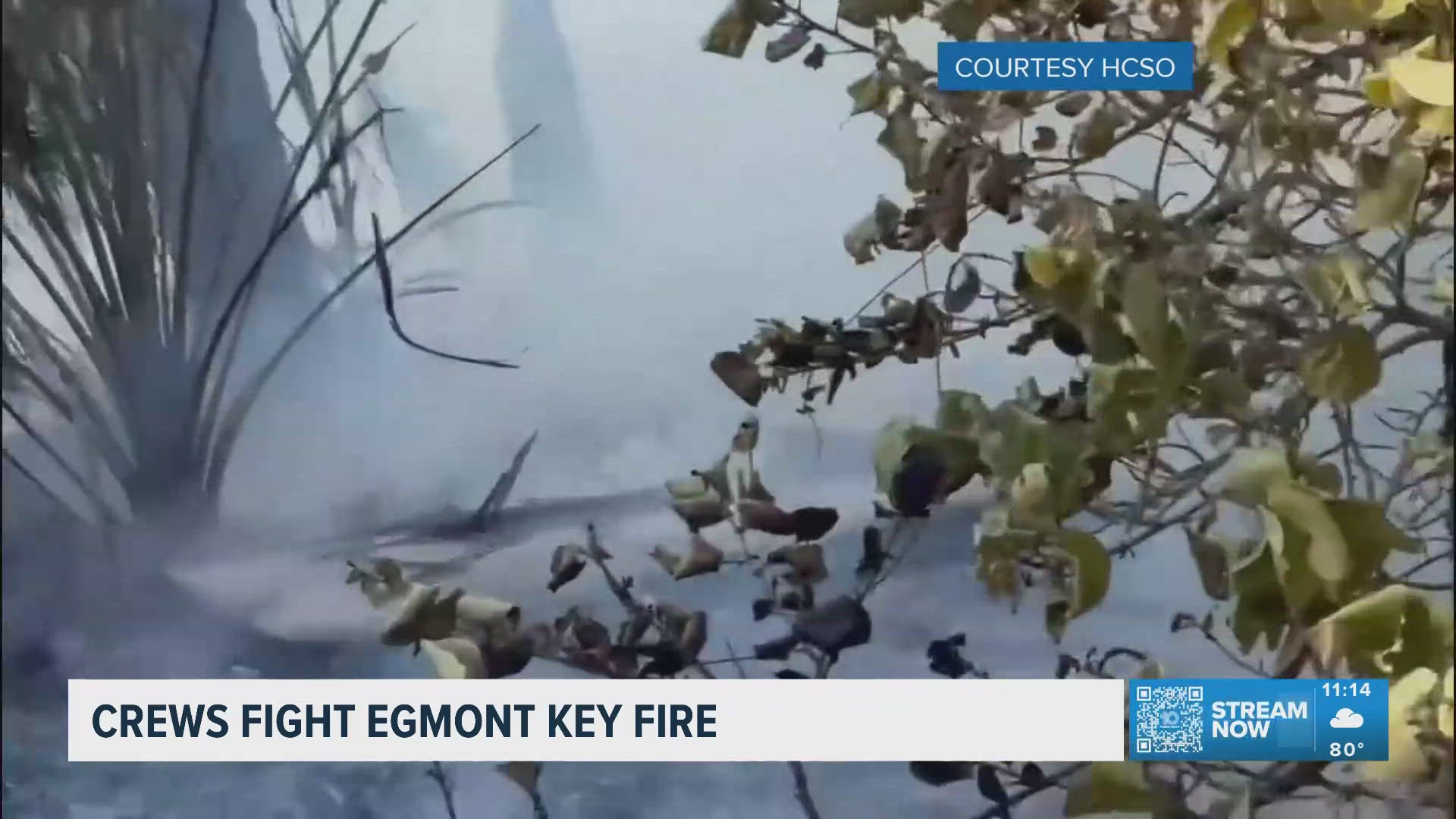 Crews fight fire in Egmont Key