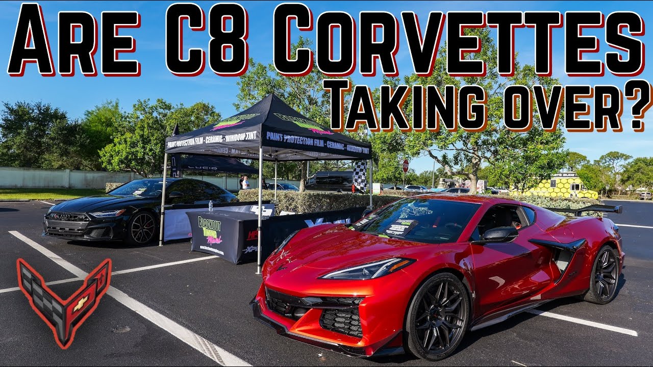 C8 Corvettes dominate the Supercar Saturday car show!