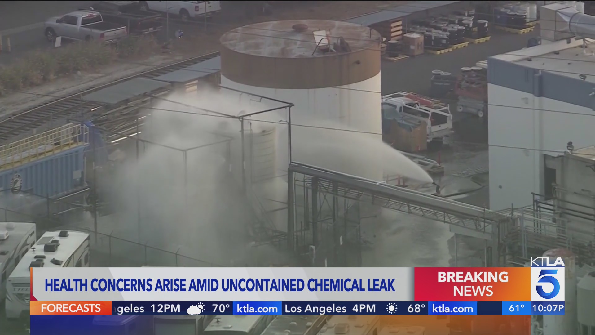 KTLA 5 News team coverage: Garden Grove HAZMAT crisis