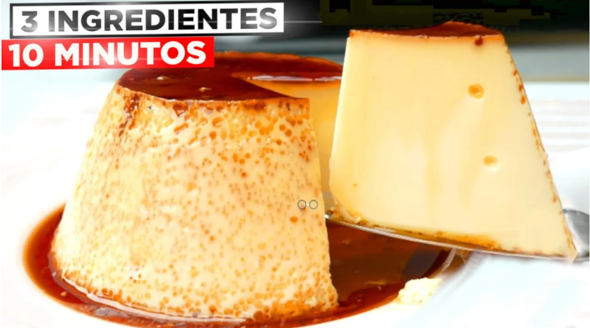 Flan cremoso de 3 ingredientes sin horno