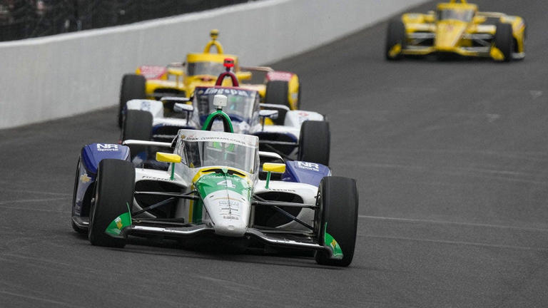 IndyCar driver Caio Collet's vehicle catches fire in terrifying Indy ...