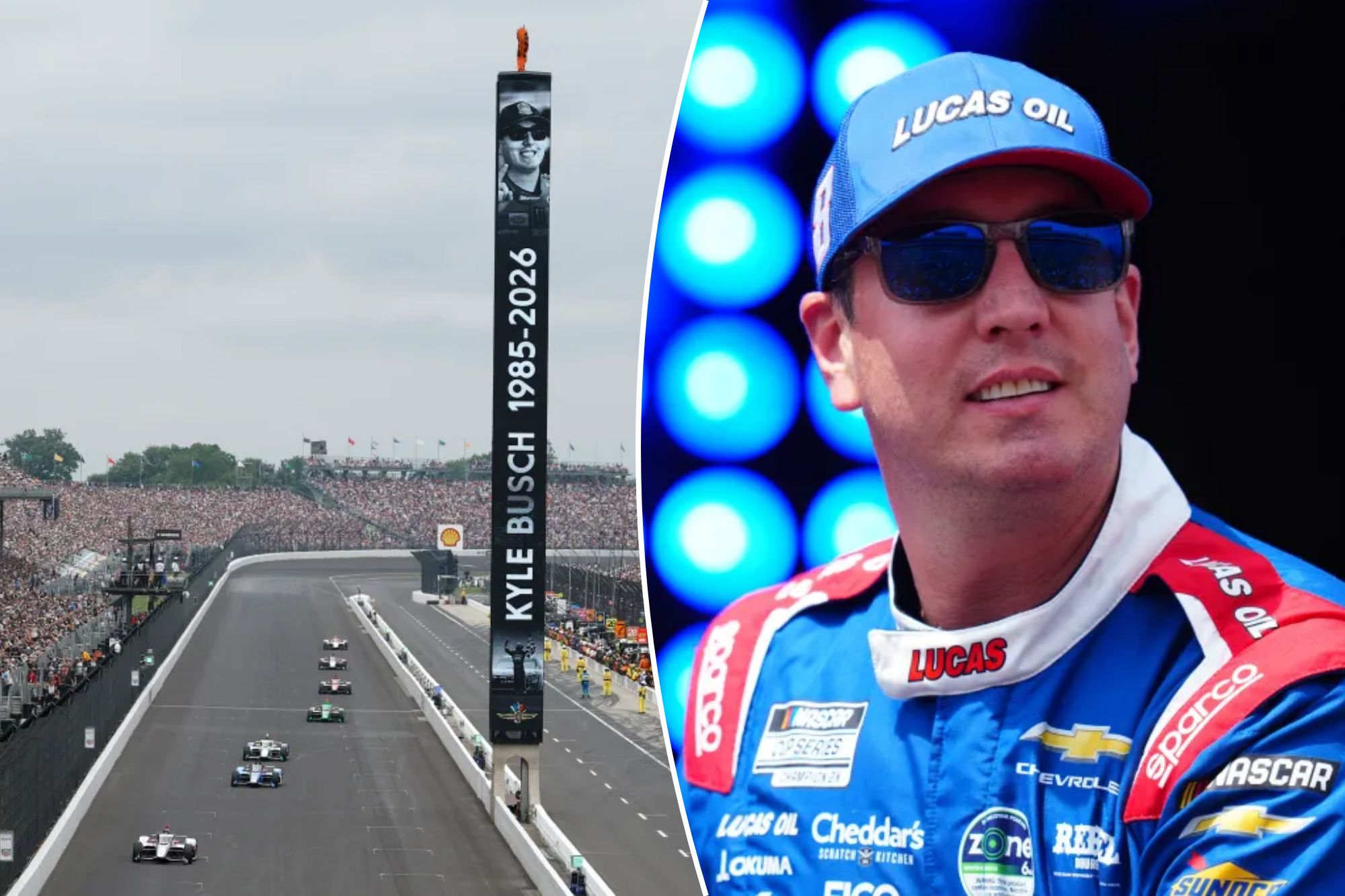 Kyle Busch honored during lap 18 of Indy 500 following tragic death