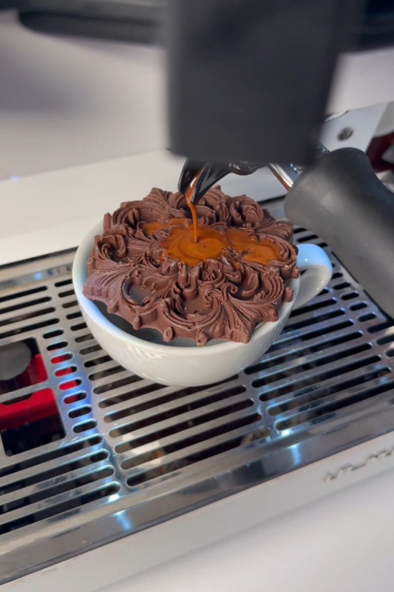 Chocolate cream espresso melt coffee art