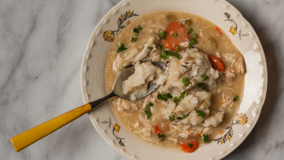 Chicken and dumplings through time and taste