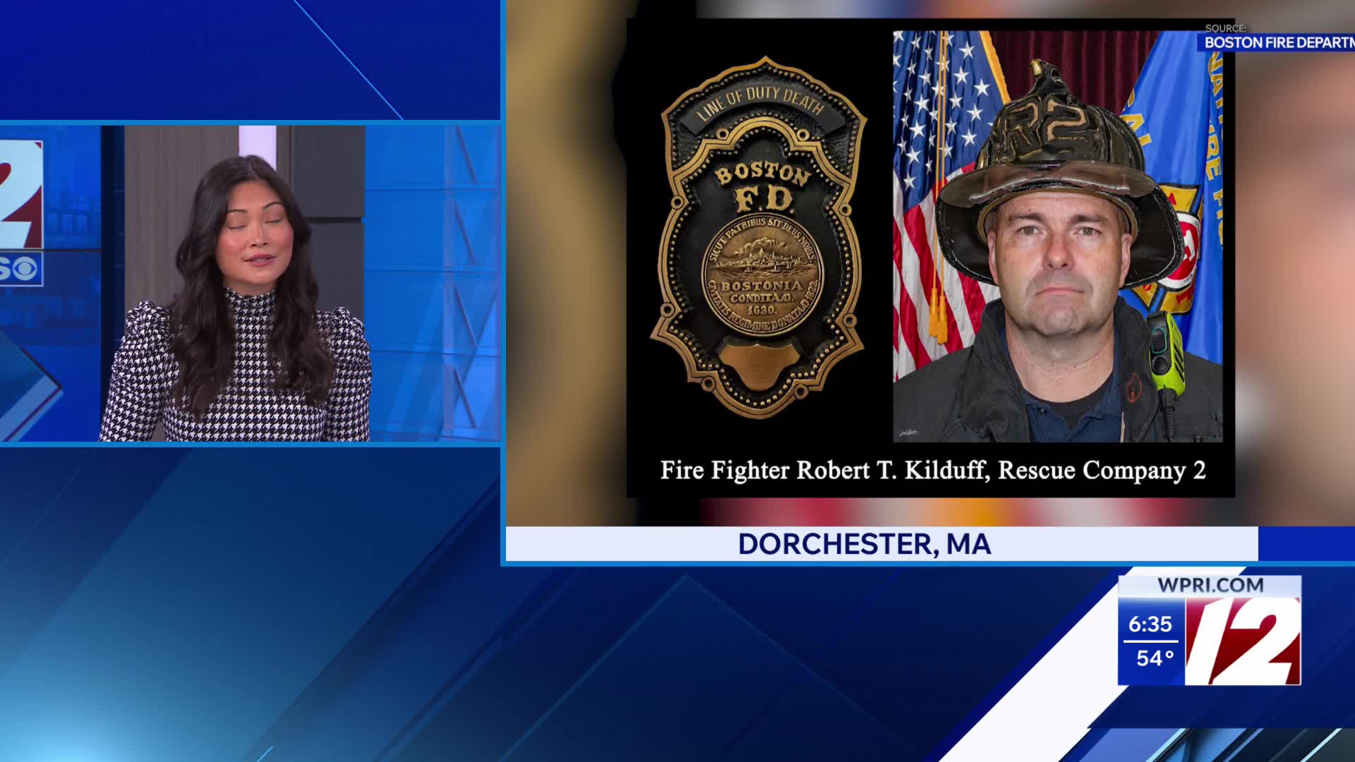 Boston firefighter killed in line of duty
