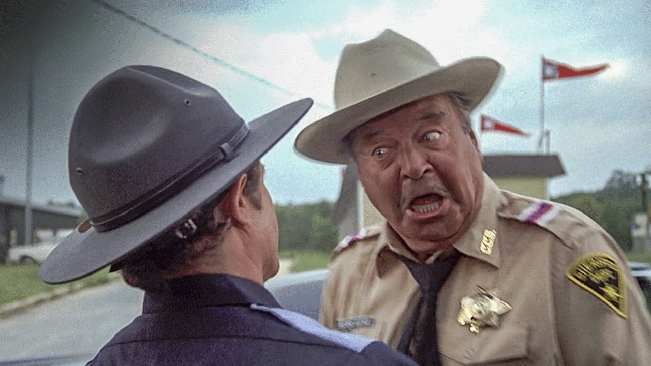 Sheriff Buford T Justice loses it in the face of a state trooper ...