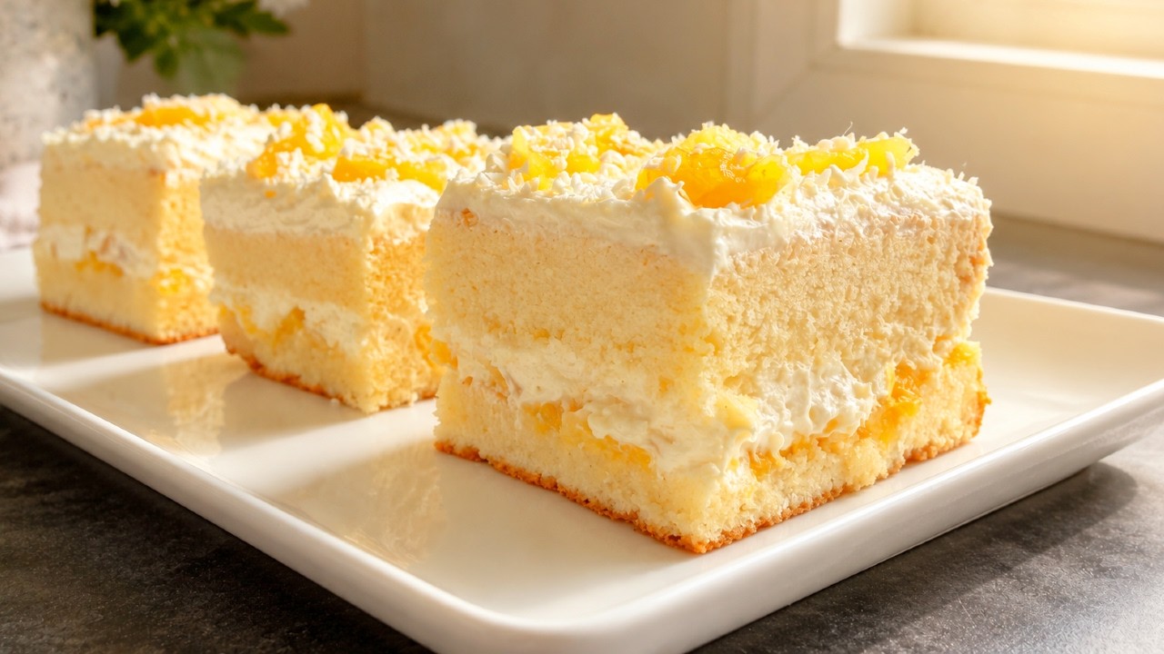 Easy homemade pineapple cake with fresh fruity flavor