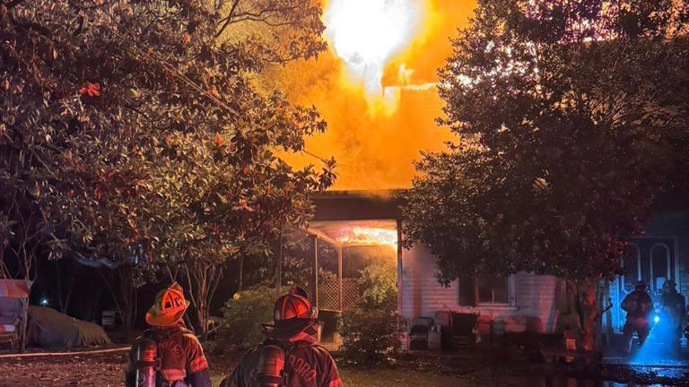 Three displaced after Goldsboro house fire; blaze controlled after collapse