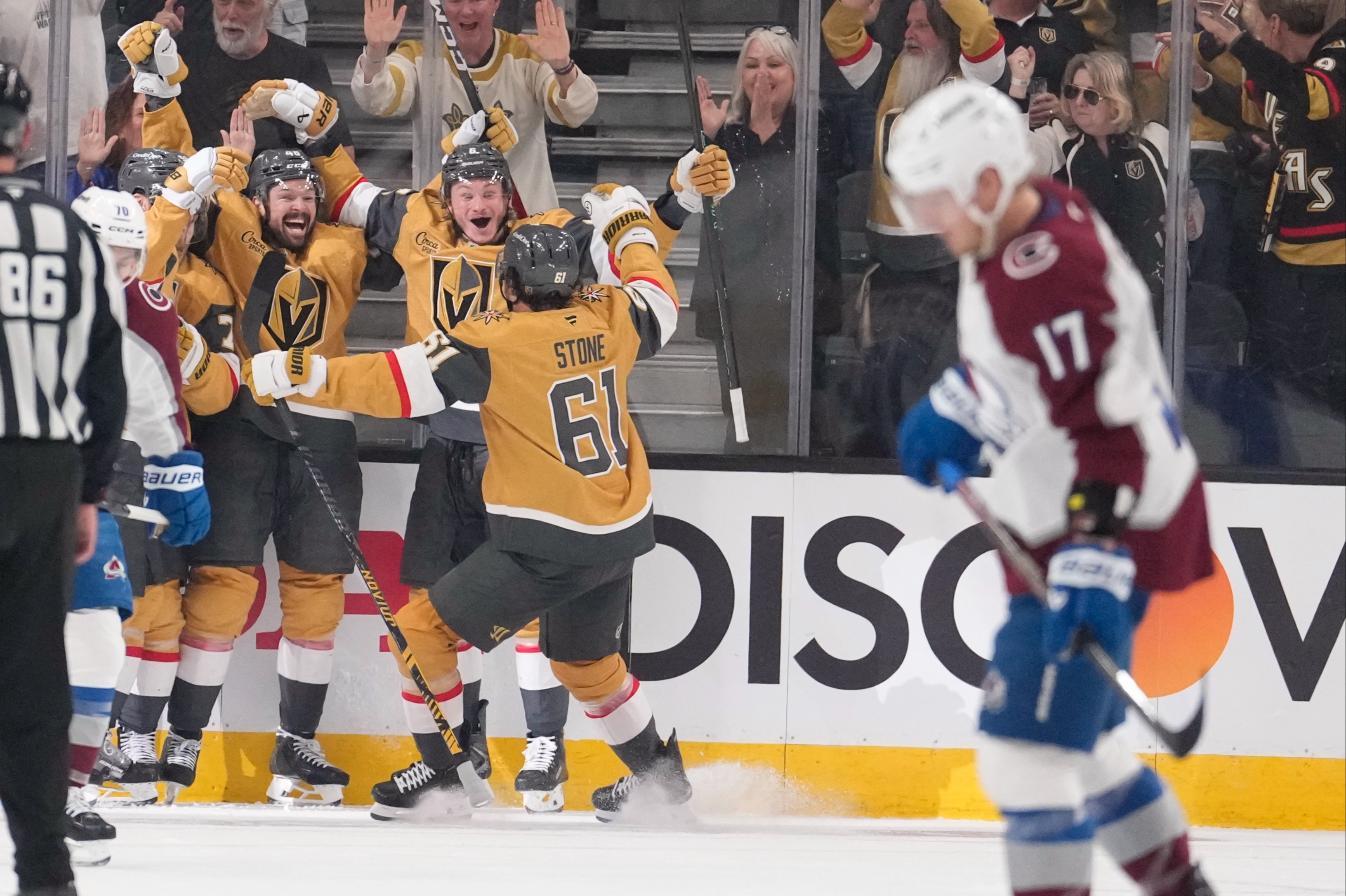 Golden Knights stun Avalanche with three-goal comeback to move one win ...