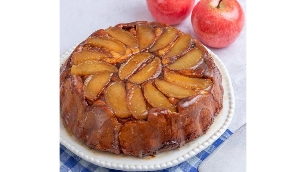 Homemade cinnamon butter rolls with apples