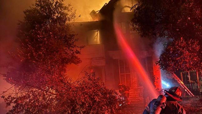 Three displaced after Goldsboro house fire; blaze controlled after collapse