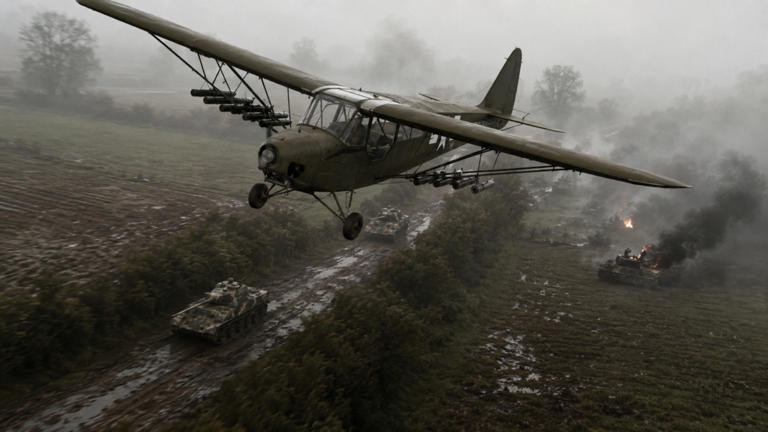 El maestro que convirtió un Piper Cub en un cazatanques