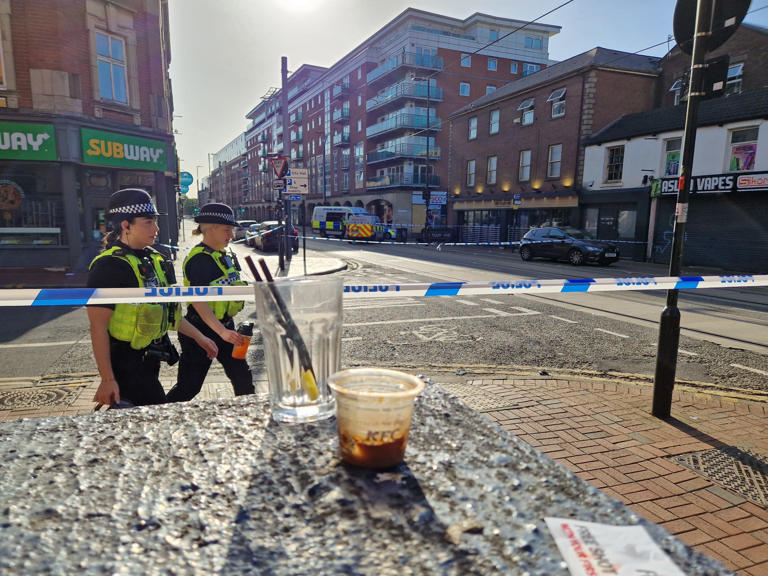 Huge police cordon set up on Sheffield's busy West Street - trams ...