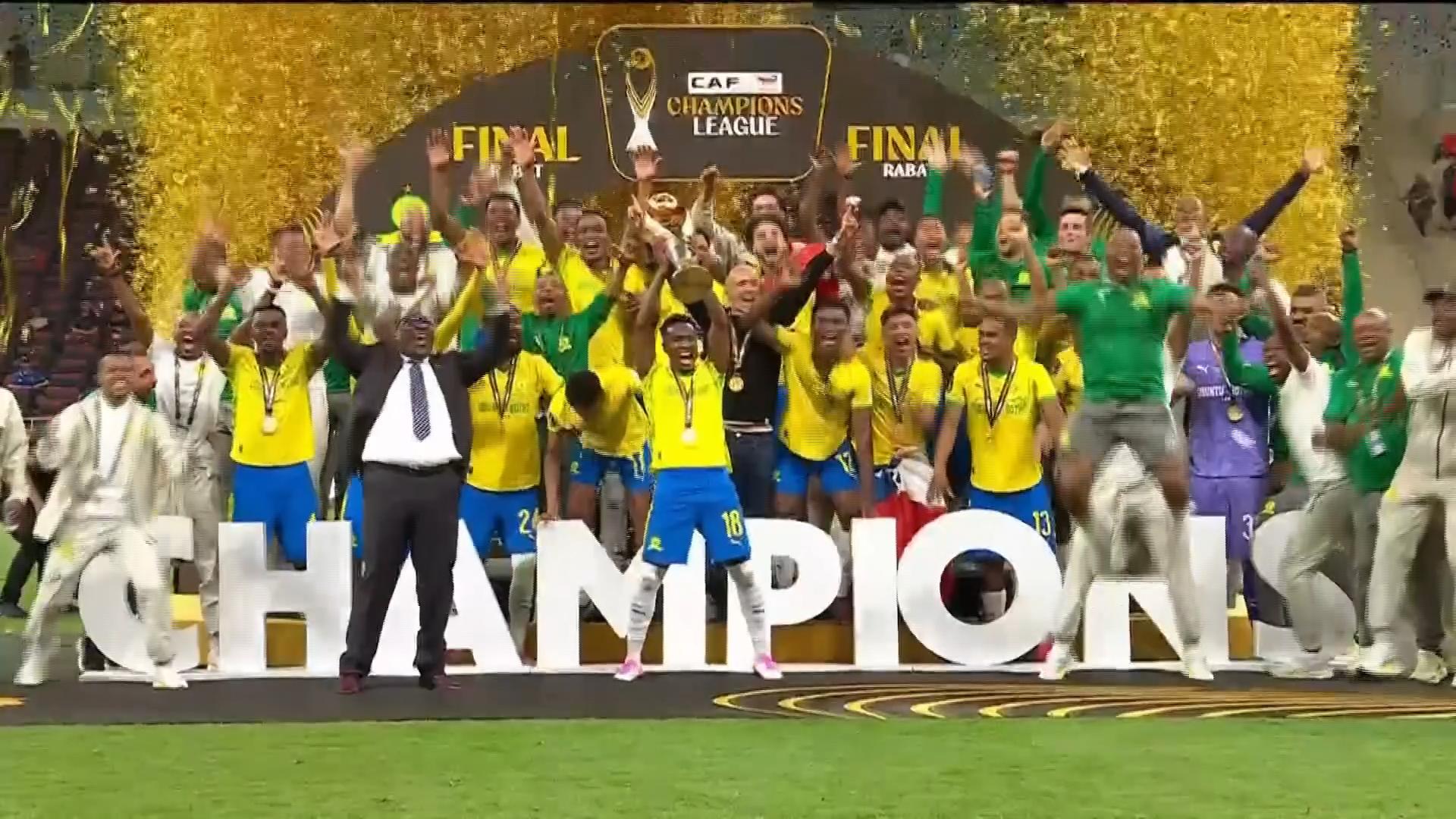Mamelodi Sundowns lift CAF CL trophy after 1-1 draw at AS FAR