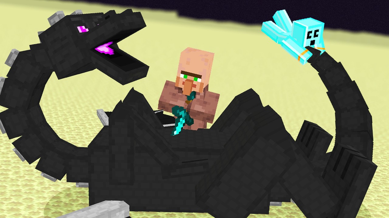 Letting helpful Minecraft villagers beat the entire game for me