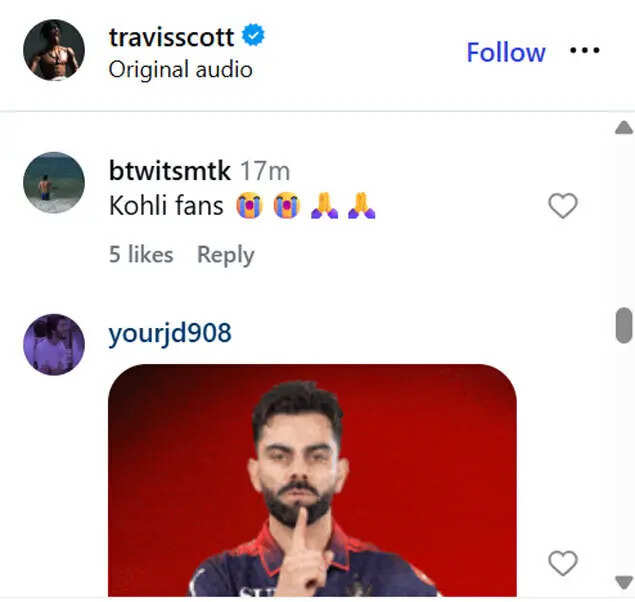 Bizarre! Rapper Travis Scott dragged into Virat Kohli-Travis Head IPL ...