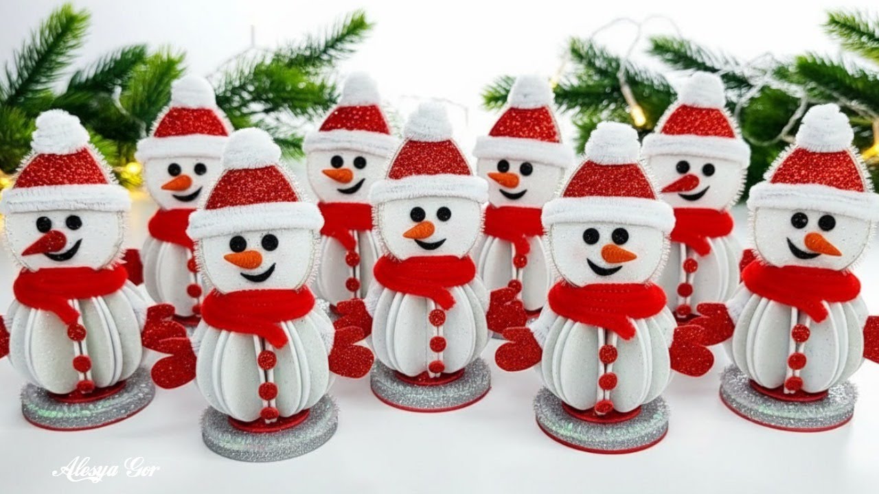Lots of cute snowmen for easy and simple DIY