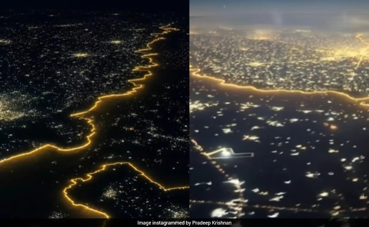IndiGo pilot shares rare aerial video of illuminated India-Pakistan ...