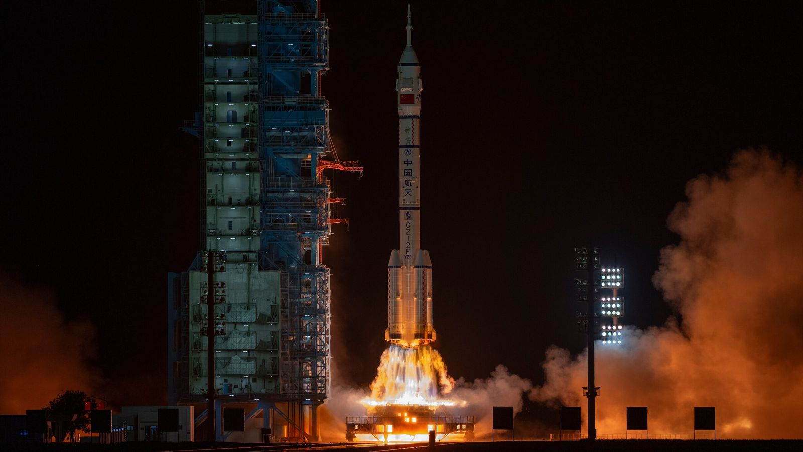 China launches astronauts into space - as lunar race intensifies
