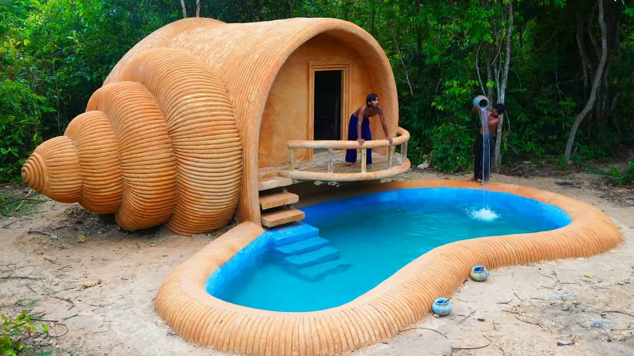 They built a jungle snail mansion with a luxury pool like billionaire ...