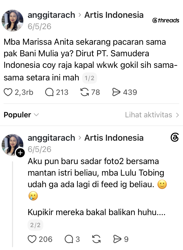 Marissa Anita diisukan berpacaran dengan mantan suami Lulu Tobing, Bani ...