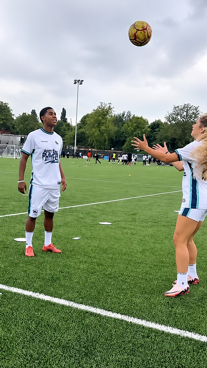 Testing professional footballers insane first touch skills