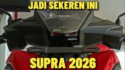 Tampilan sporty Honda Supra GTR 150 2026 dengan warna merah hitam bikin ...