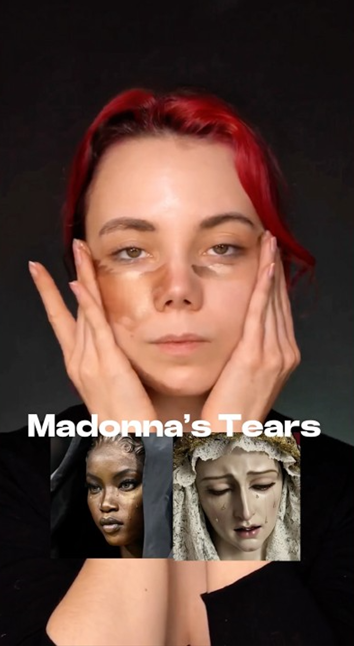Anok Yai inspired makeup thanks to Met Gala 2026 Weeping Madonna statue ...