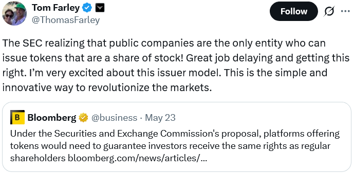 SEC postpones plan allowing 'innovation exemption' for tokenized stocks ...