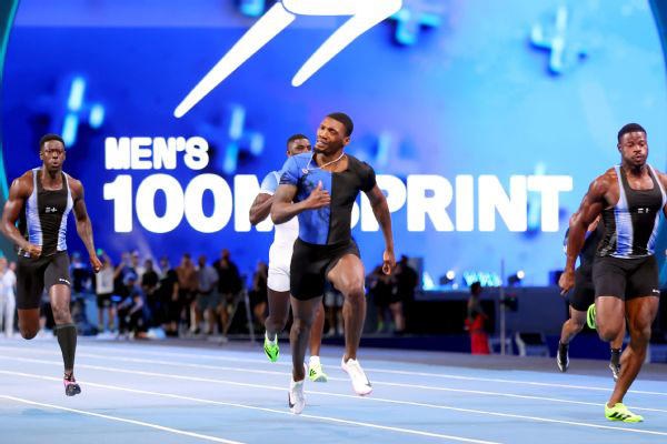 Fred Kerley runs 100 meters in 9.97 seconds at Enhanced Games
