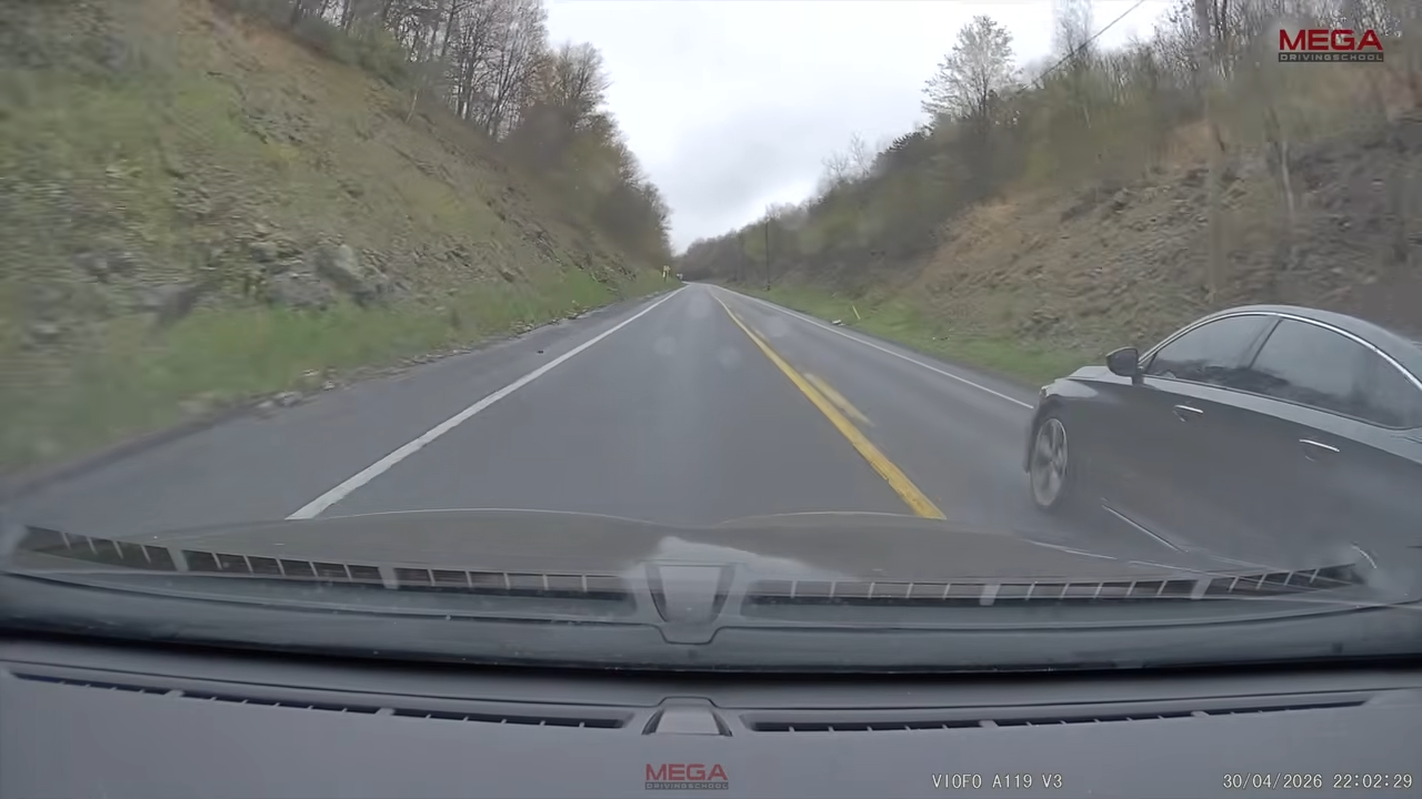 The illegal U-turn that almost ended very badly