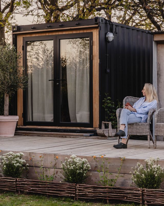 This couple turned a shipping container into a garden studio