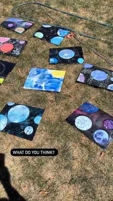 Space painting vacation fun creative messy art activity