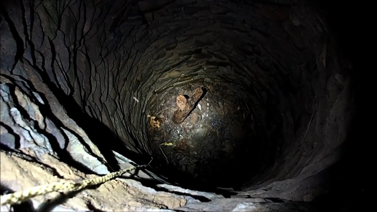 He lowered a light into the well of death - then spotted something ...
