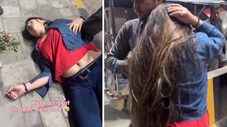 Shocking! Viral video of woman sleeping on roadside as baby cries ...