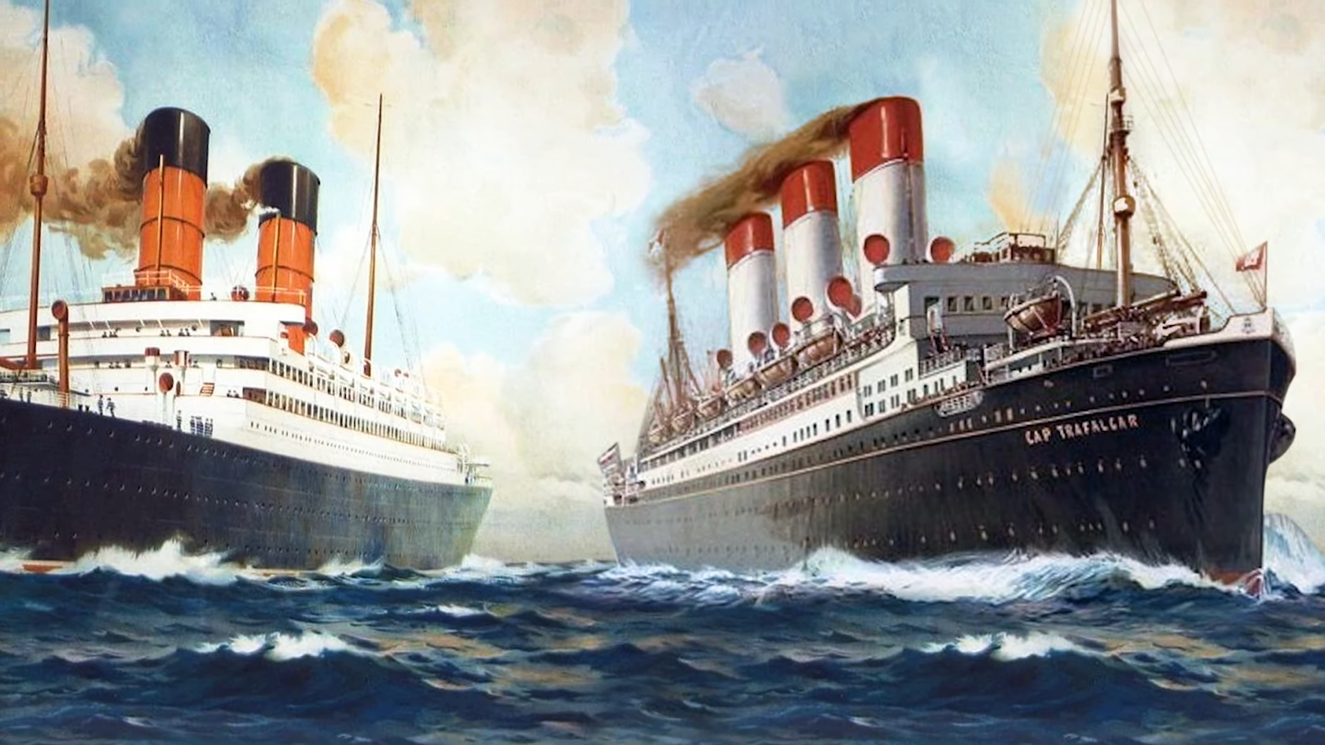 Watch luxury ships clash at sea - guns replace passengers