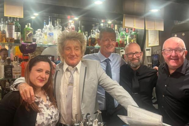 Rock legend Sir Rod Stewart snapped in Motherwell restaurant before ...