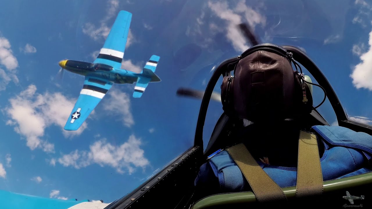 Watch this WWII Mustang pull into a climb - "The Merlin engine sounds ...