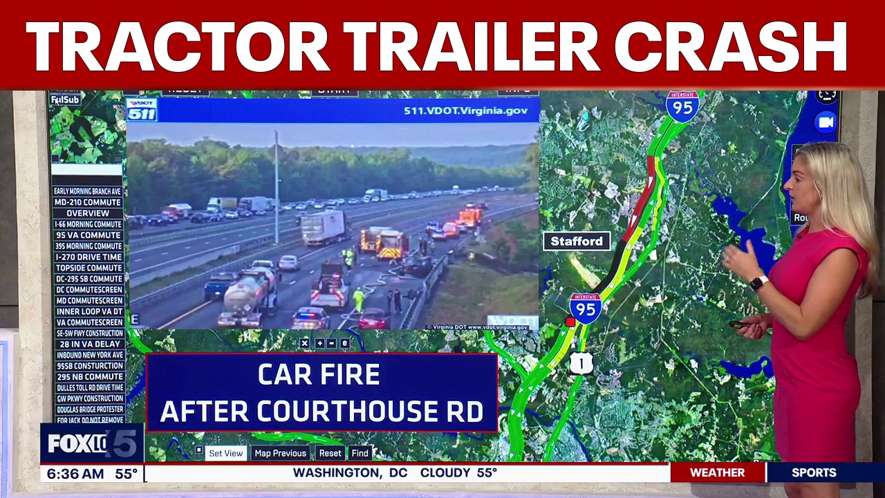 Stafford County tractor trailer crash causes major delays on I-95